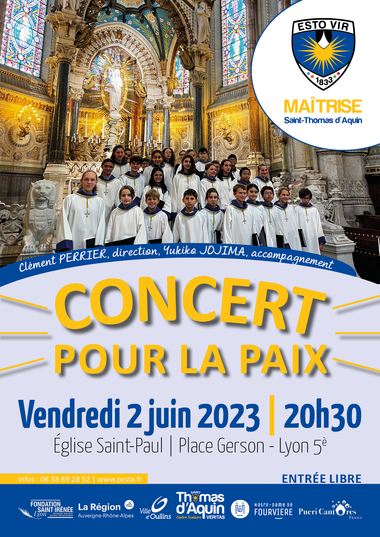 Affiche CONCERT POUR LA PAIX – 2 JUIN 2023 - Diocèse de Lyon