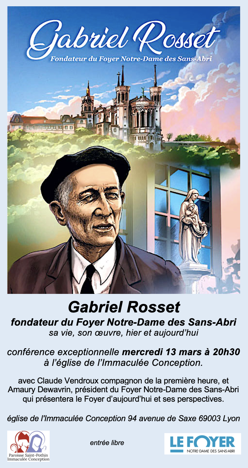 Conférence sur Gabriel Rosset - Diocèse de Lyon