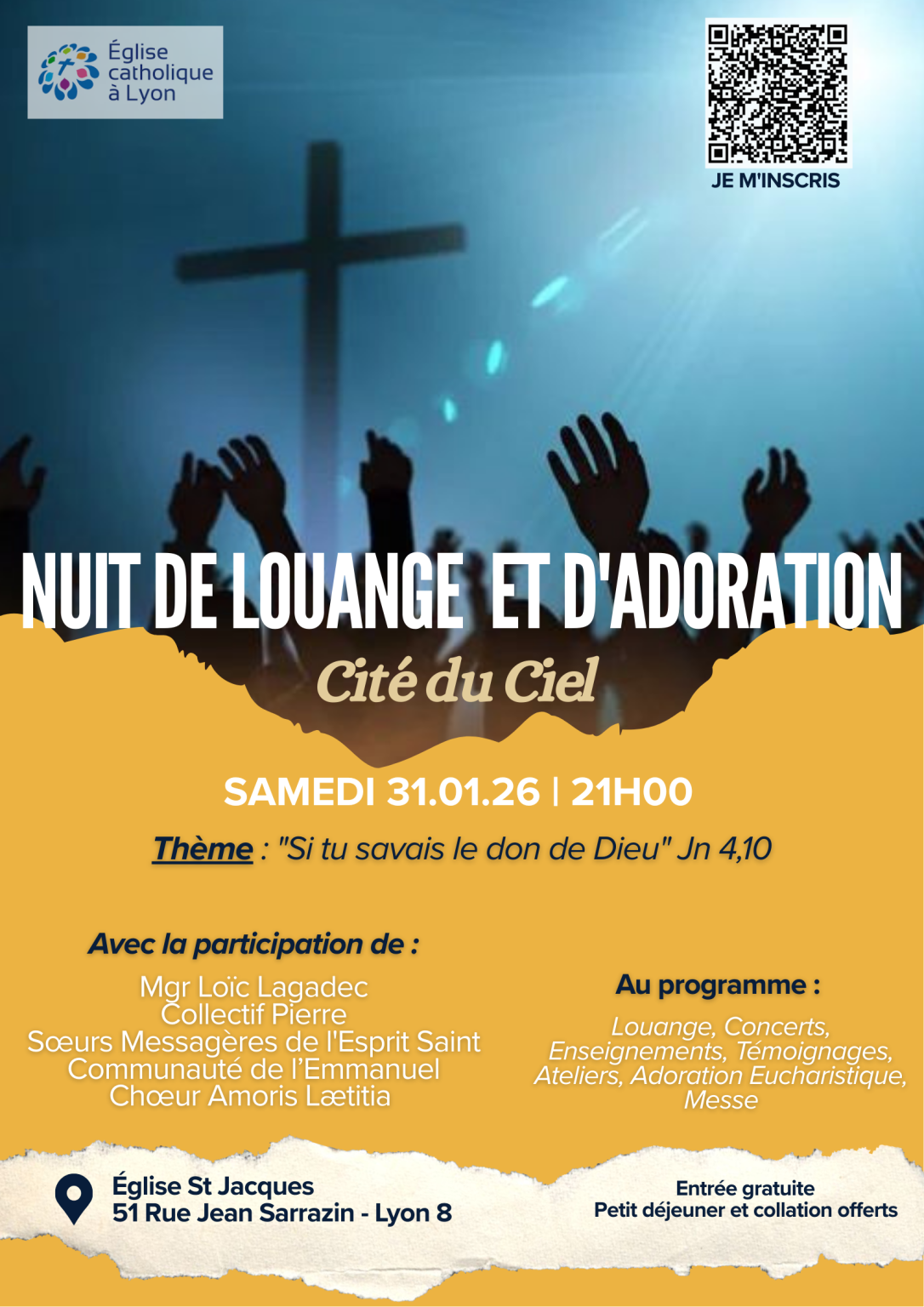 Cité du Ciel – Nuit de louange et d’adoration - Diocèse de Lyon